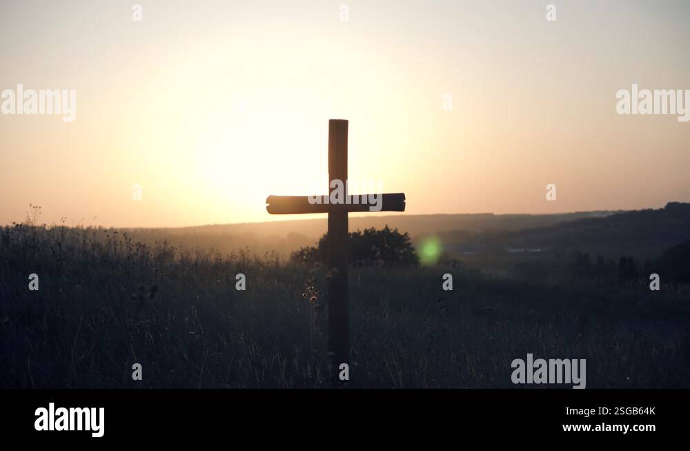 Catholic Religion Symbol. Christian Wooden Cross Crucifixion Of Jesus Christ Stock Video Footage ...