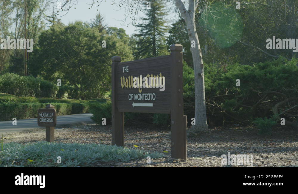 Sign for country club Valley Club of Montecito in Southern California ...