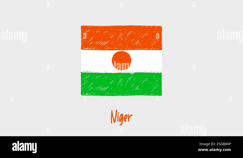 Niger Flag Pencil Sketch Looping Animation Stock Video Footage - Alamy