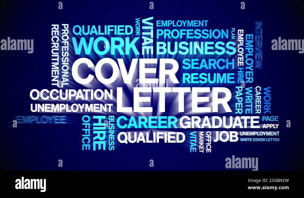 Cover Letter animated word cloud,animation tag kinetic typography ...