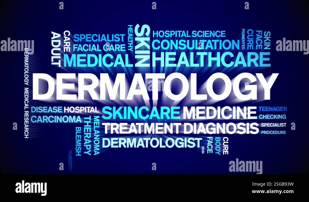 Dermatology animated word cloud,animation tag kinetic typography ...