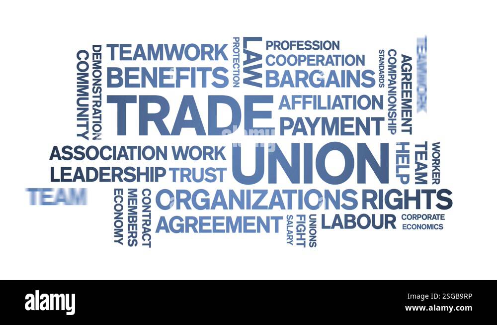 Trade Union animated word cloud,animation kinetic typography seamless loop Stock Video Footage ...