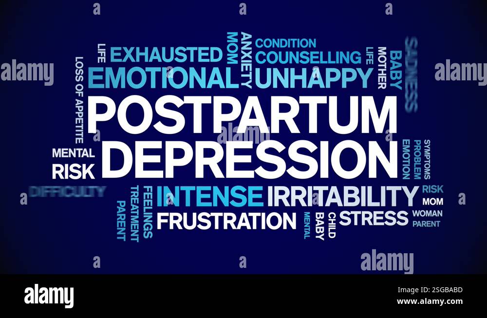 Postpartum Depression animated word cloud,animation kinetic typography ...