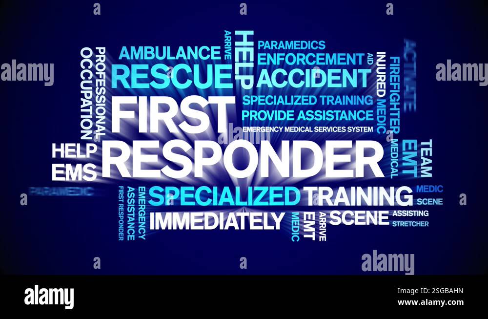 First Responder animated word cloud,animation tag kinetic typography ...