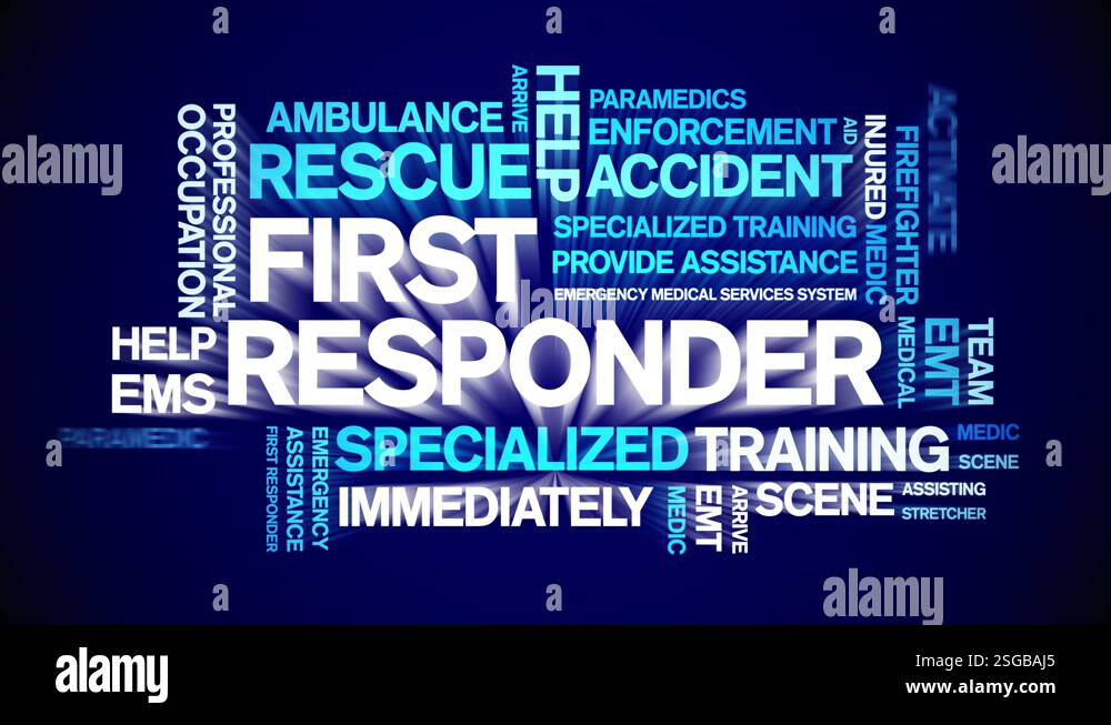 First Responder animated word cloud,animation tag kinetic typography ...