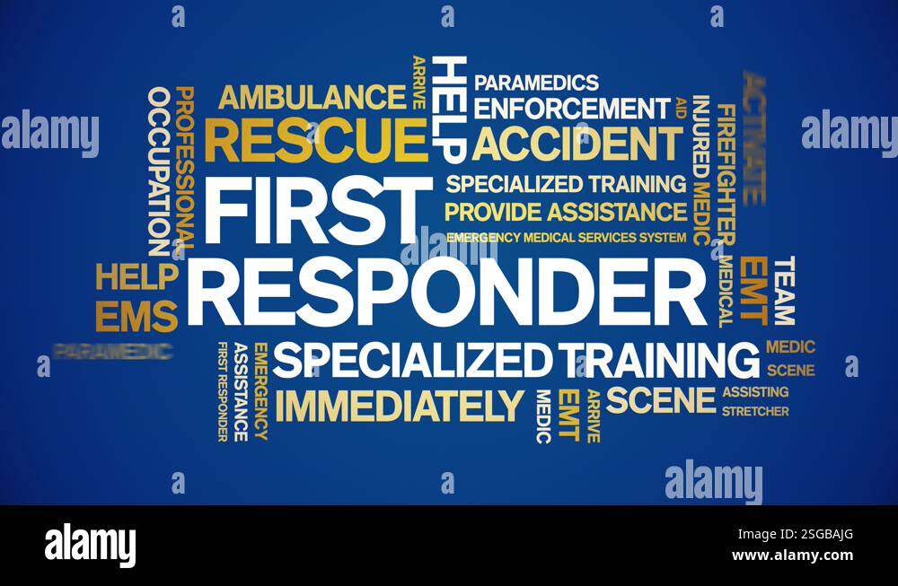 First Responder animated word cloud,animation tag kinetic typography ...