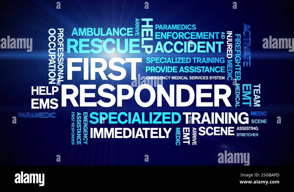 First Responder animated word cloud,animation tag kinetic typography ...
