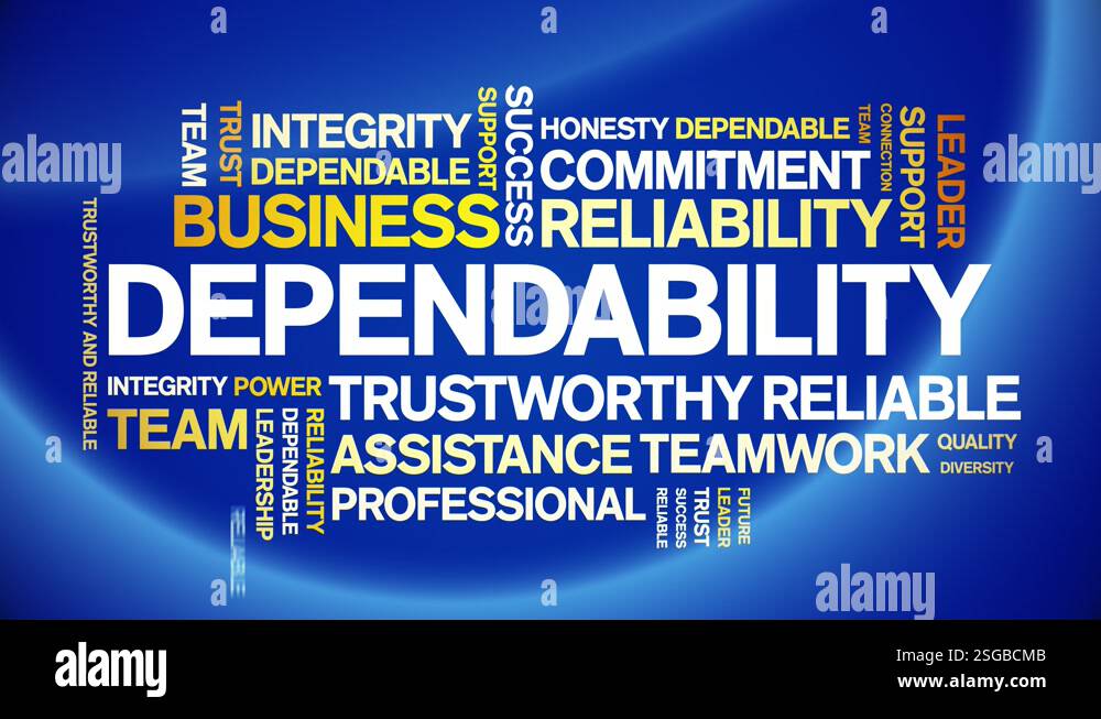 Dependability animated word cloud,animation kinetic typography seamless ...