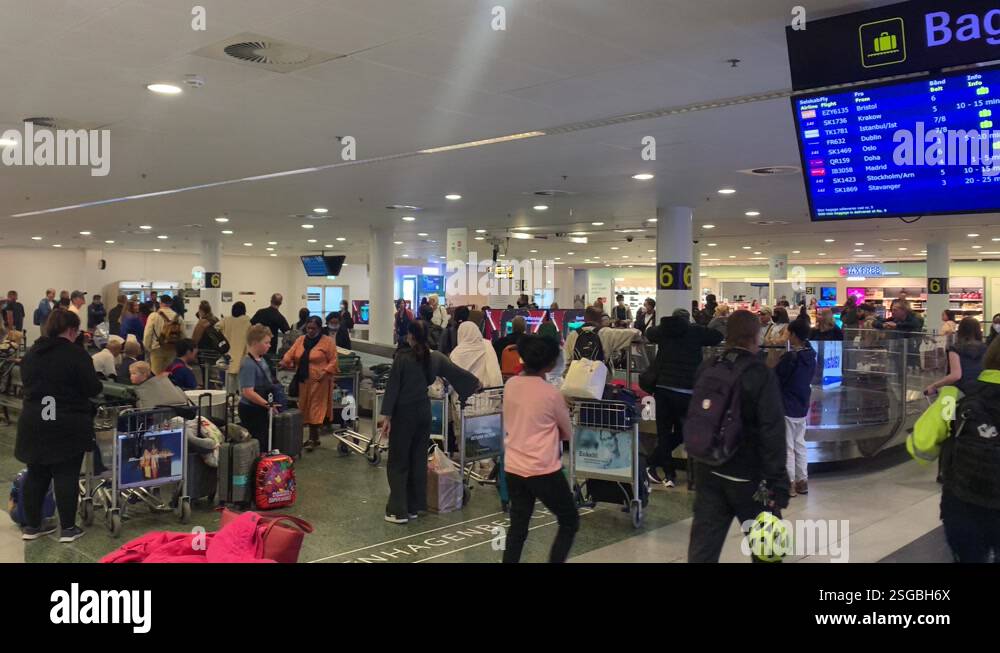 Baggage Carousel At Kastrup airport terminal in Copenhagen, Denmark ...