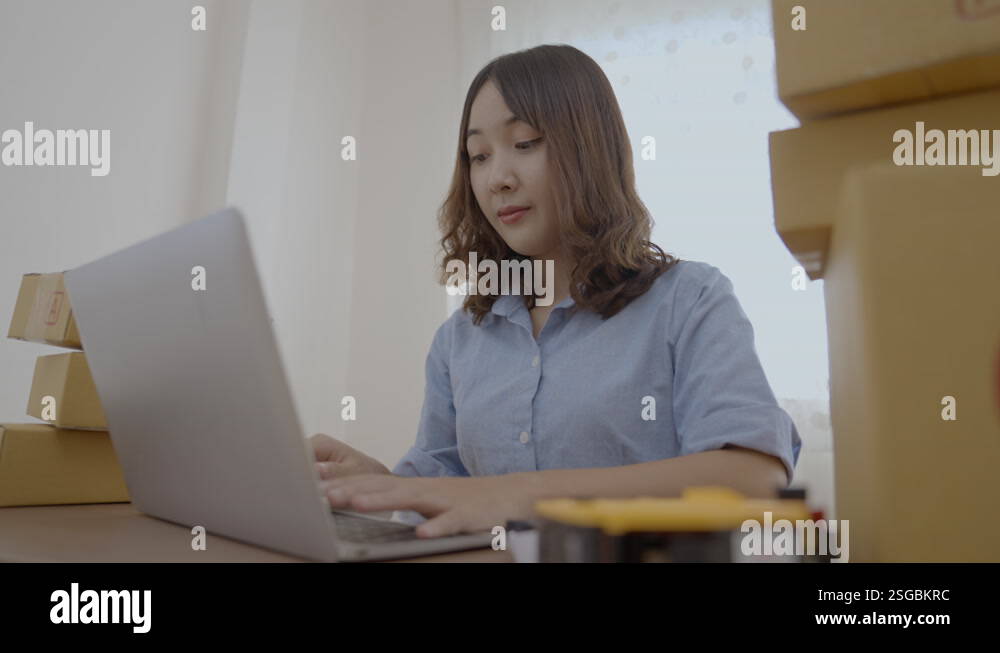 Business concept of 4k Resolution. Employees are using computers to ...