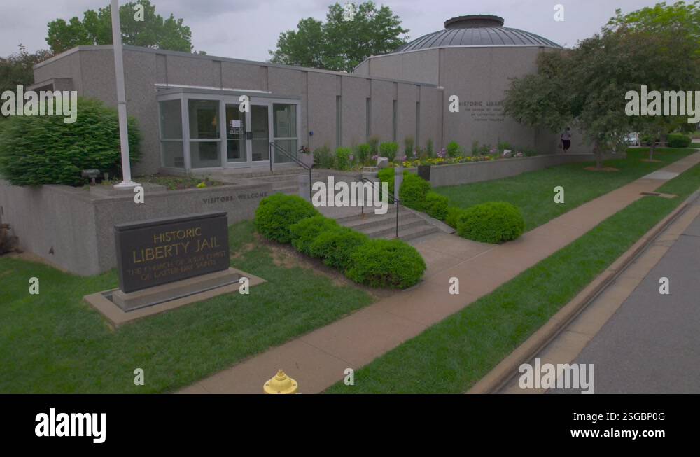 Historic Liberty Jail sign in front of a Mormon Visitor Center in ...