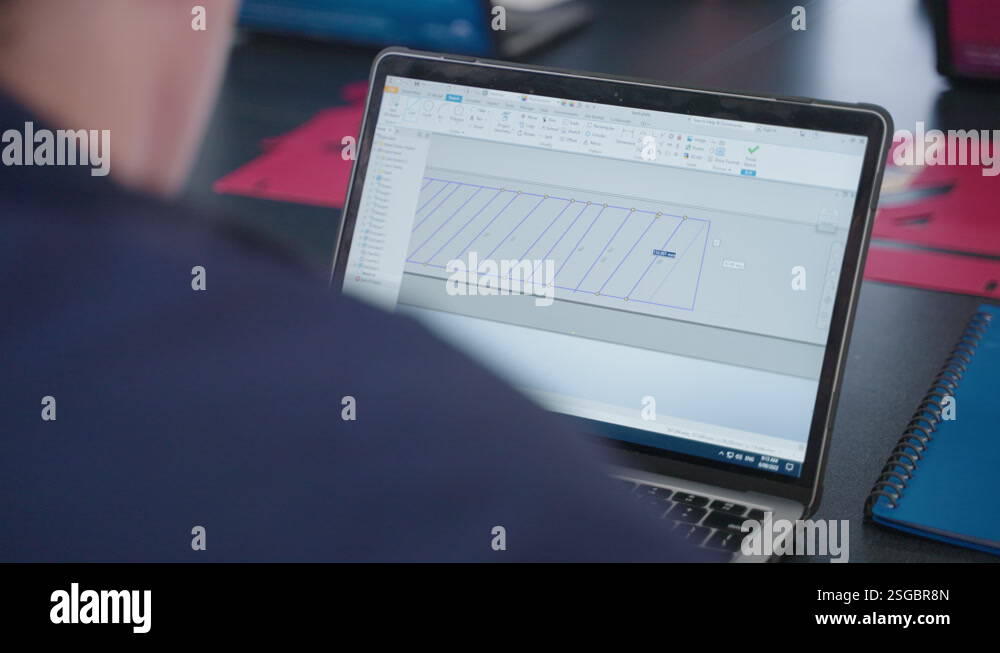 Student Drawing 3D Model Design In AutoCAD Inventor Engineering Program ...