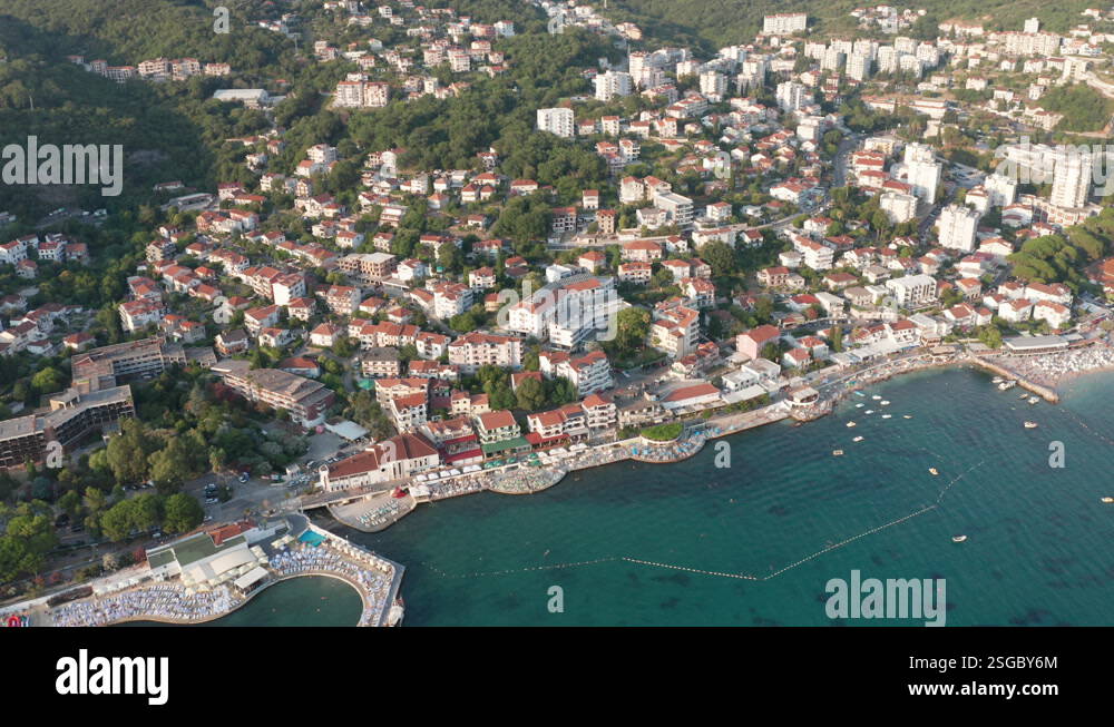 Igalo, Herceg Novi - waterfront of coastal town in Montenegro. City on ...