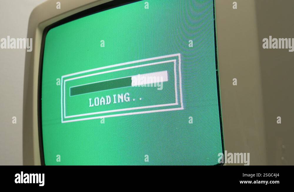 Loading Screen Bar On a Old Vintage 80s 90s Computer Monitor Stock ...