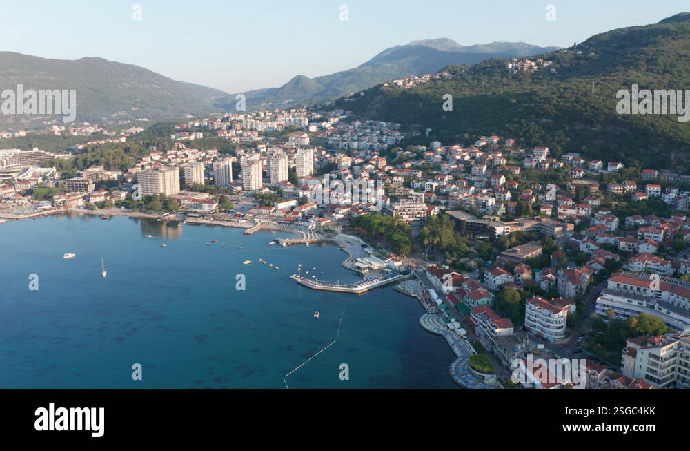Igalo, Herceg Novi - waterfront of coastal town in Montenegro. City on ...