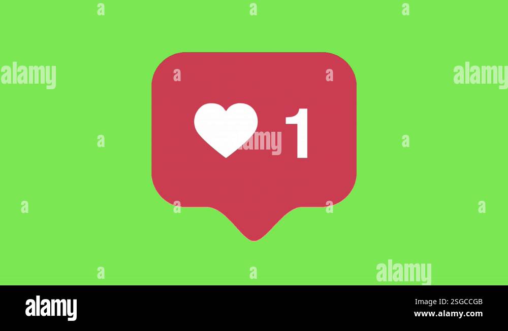 Instagram Like Notification Social Media Animation Green Screen 4K ...