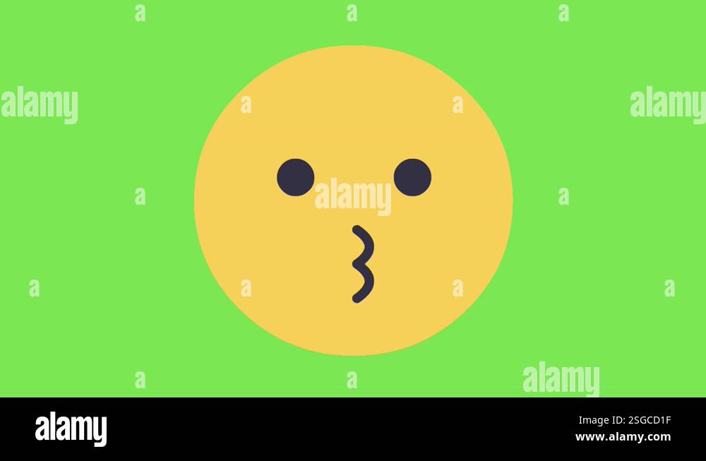 Kissing Emoji Love Emoticon Green Screen 4K Stock Video Footage - Alamy