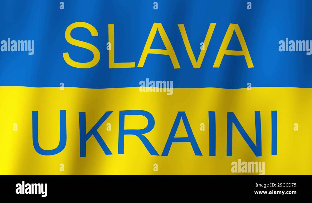 Slava Ukraini: Glory to Ukraine. National Ukrainian flag waving Stock ...