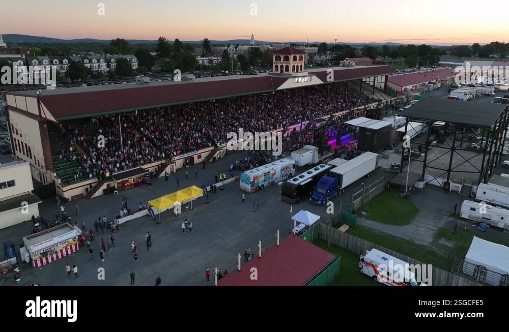 Allentown Farmers Market Fairgrounds. Crowd of people at concert venue ...