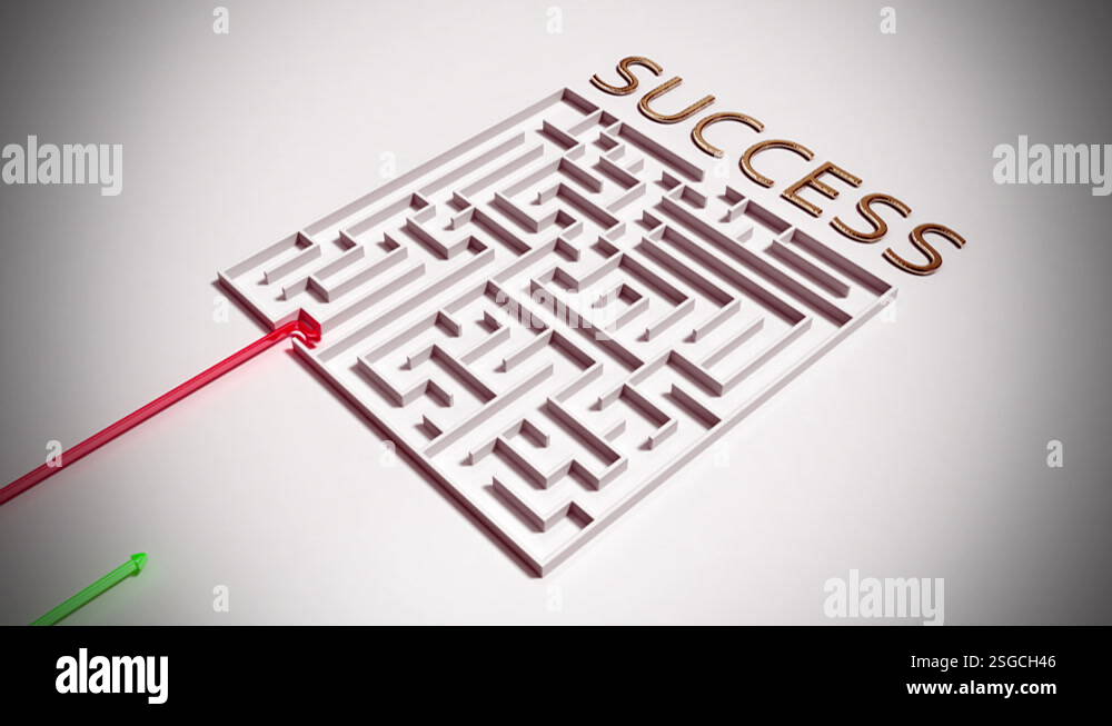 Succes maze. Coices confusion journey solution complexity labyrinth ...