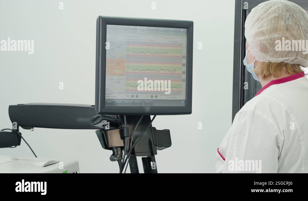 Medical Specialist Checks Blood Test Analysis Results On Laboratory ...