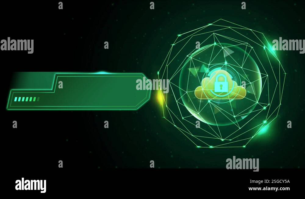 Animation circle HUD digital frame with light circle and space bar ...