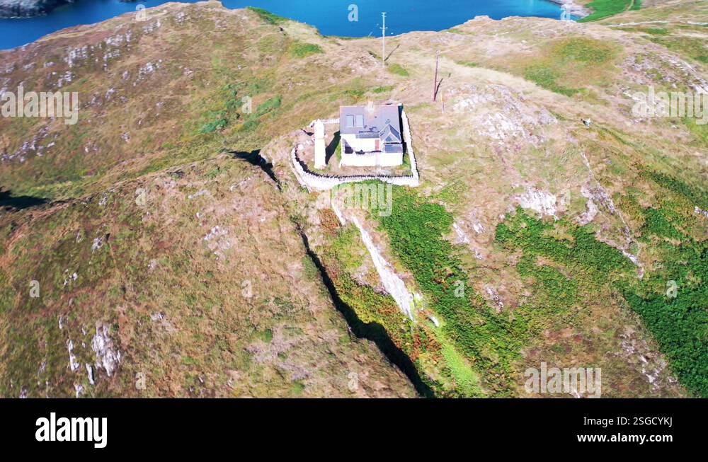 The Light House of Sherkin island on a sunny summer day Stock Video ...
