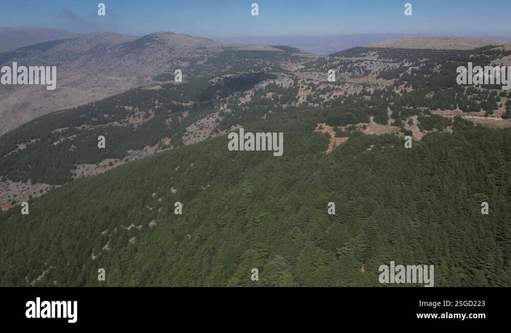 View from the summit ridge of Jabal Barouk Biosphere reserve Stock ...