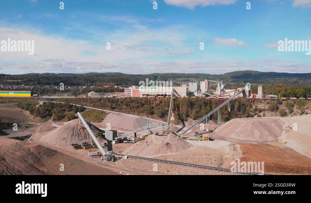 Quarry mining. Opencast mining quarry. Industrial enterprise. Stone pit ...