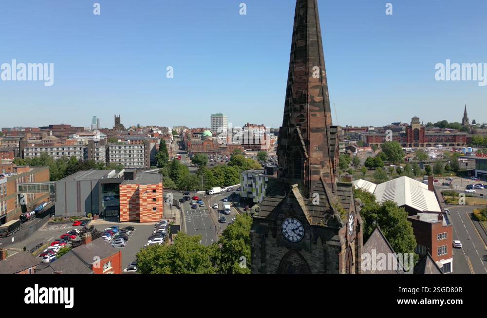 An aerial view of wolverhampton city centre Stock Videos & Footage - HD ...