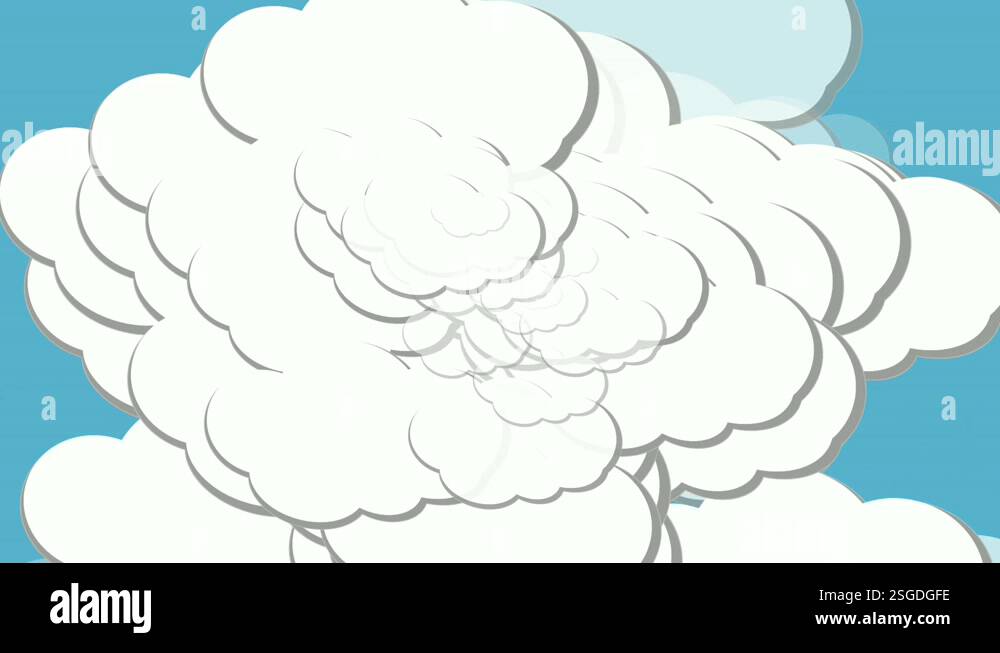 Animation Motion graphics white smoke or fog on blue screen background ...