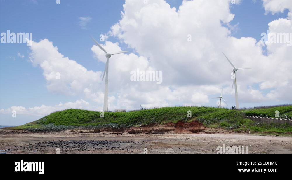 Wind turbine at the seaside Stock Video Footage - Alamy