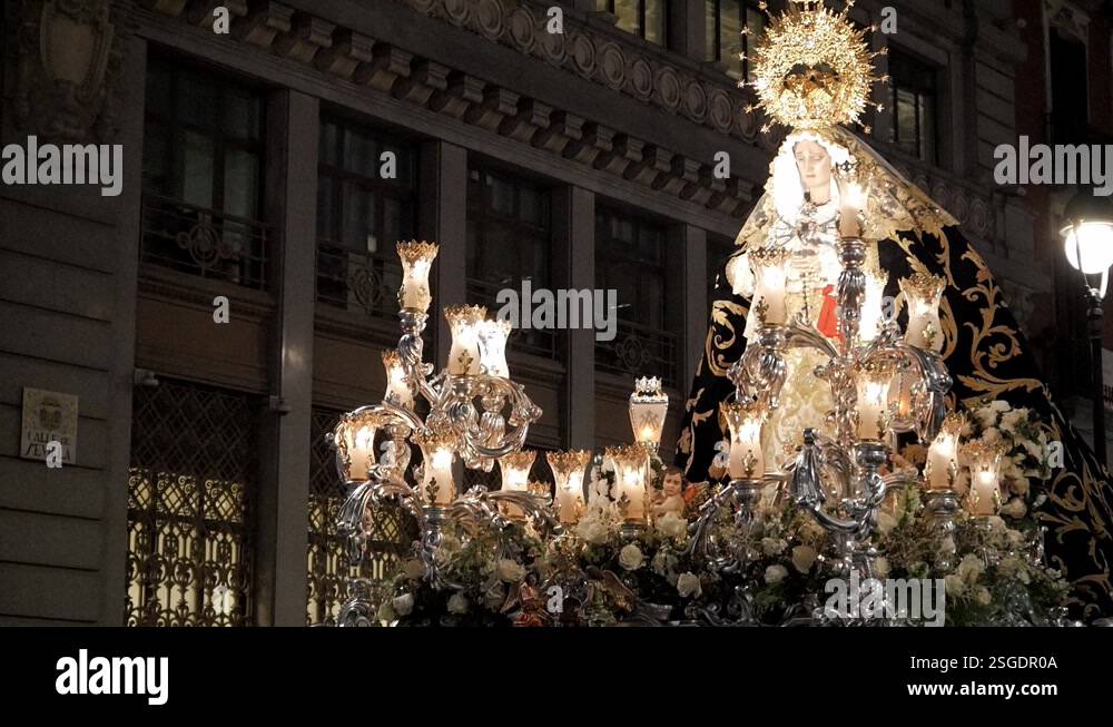 Virgin Mary procession on Good Friday during Holy Week celebrations in ...