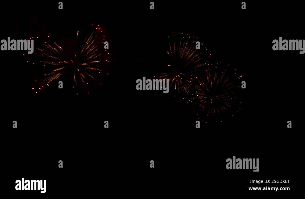 Real Realtime Fireworks For Celebration in Dark Sky, Overlay, Full ...