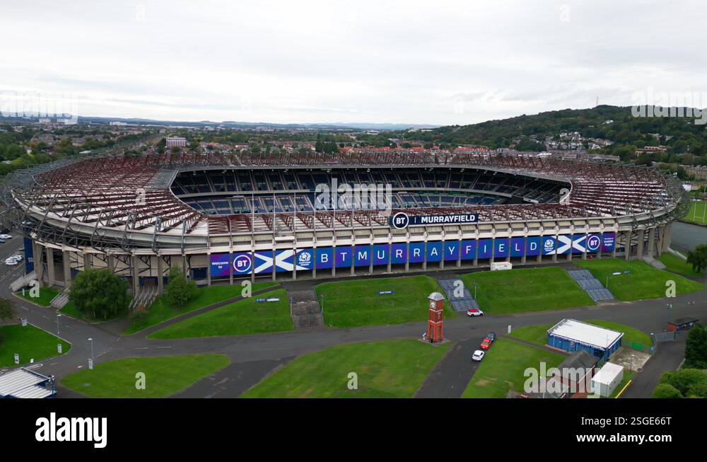 Murrayfield Stadium in Edinburgh from above - aerial view - EDINBURGH ...