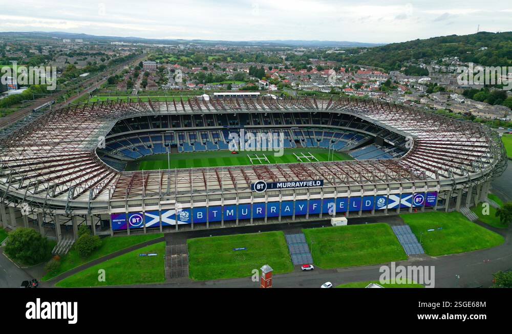 Murrayfield Stadium in Edinburgh from above - aerial view - EDINBURGH ...