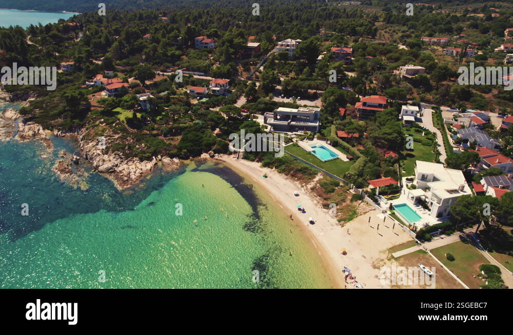Karidi beach and its fantastic turquoise color of the water and fine ...