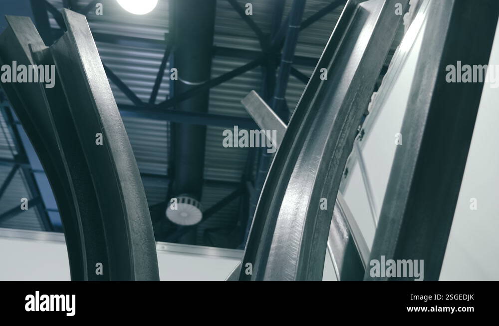 Metal curved U-profiles used in the construction of metal structures ...