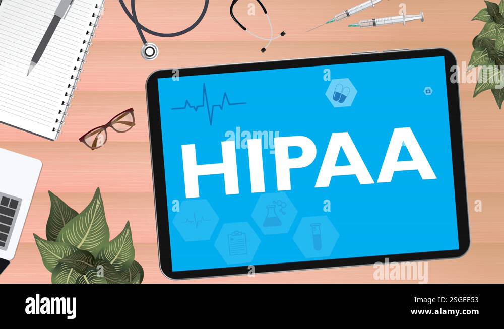 HIPAA Compliance 4k Illustrated Cartoon Animation Showing Medical Icons ...