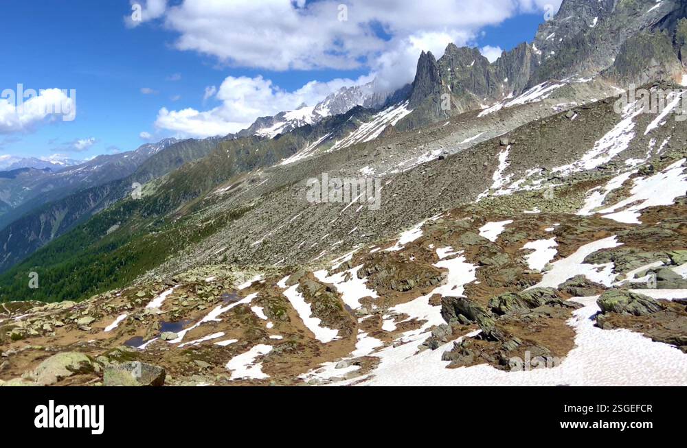 Mountain Landscape Seen From Plan de l'Aiguille In Chamonix, France ...