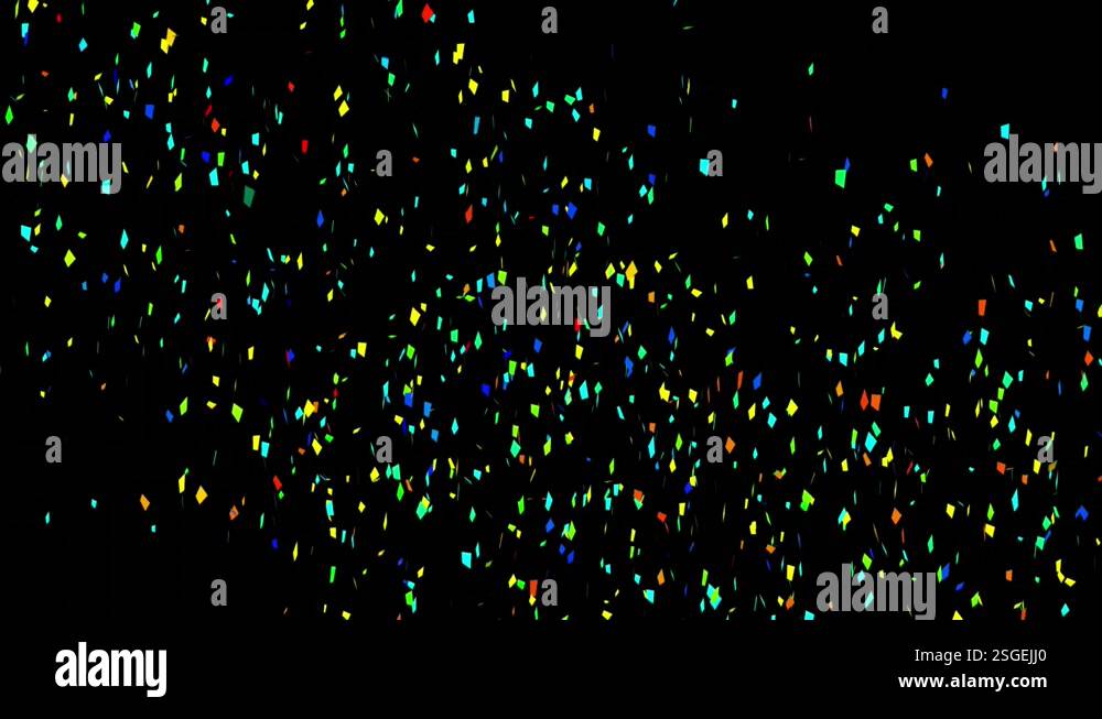 Animation of confetti falling and christmas fairy lights flickering ...