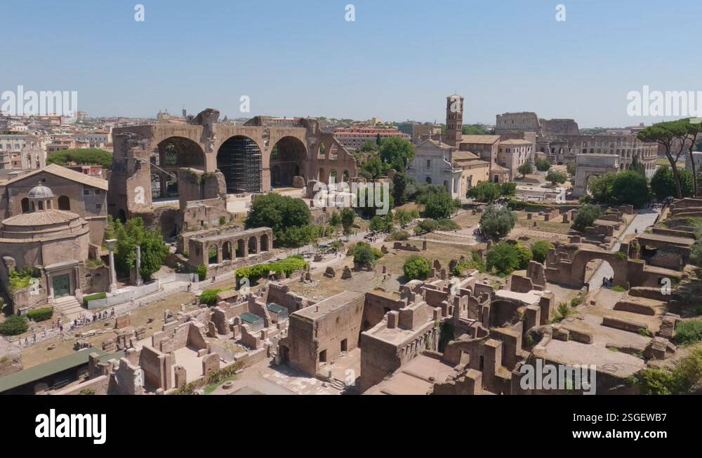 Ruins of Roman Forum, famous tourist attraction of the remains of the ...