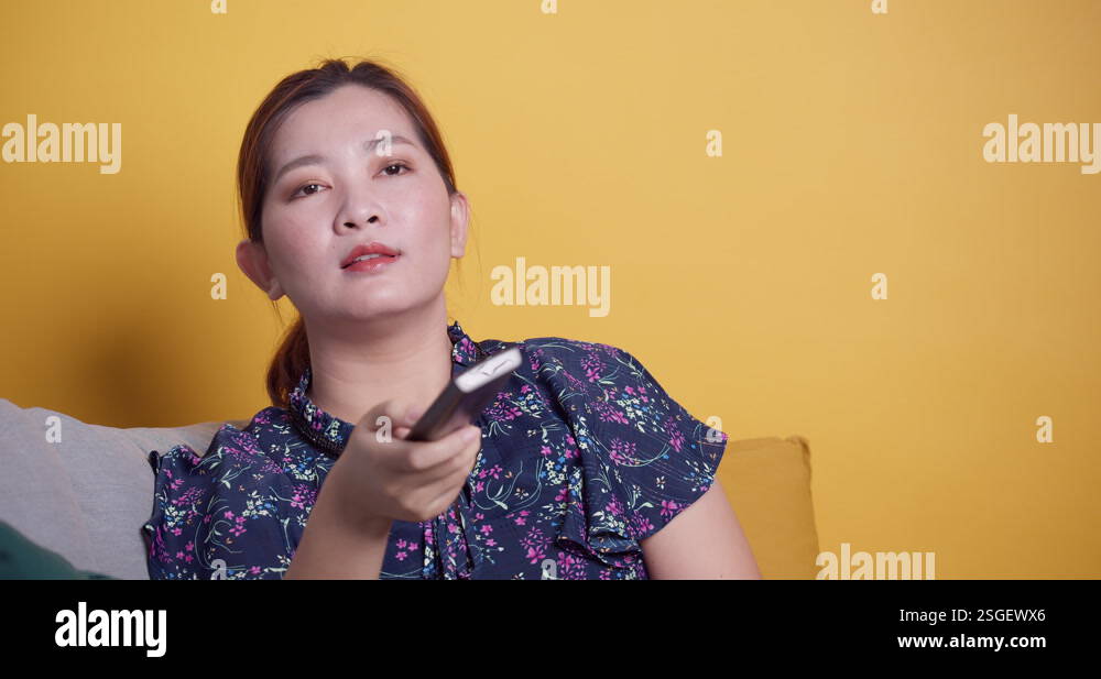 Female watching video streaming platform. Stay home entertainment and ...