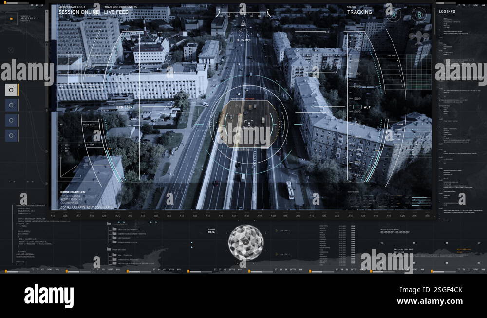 Secret target tracking software identifying the criminals in a white ...