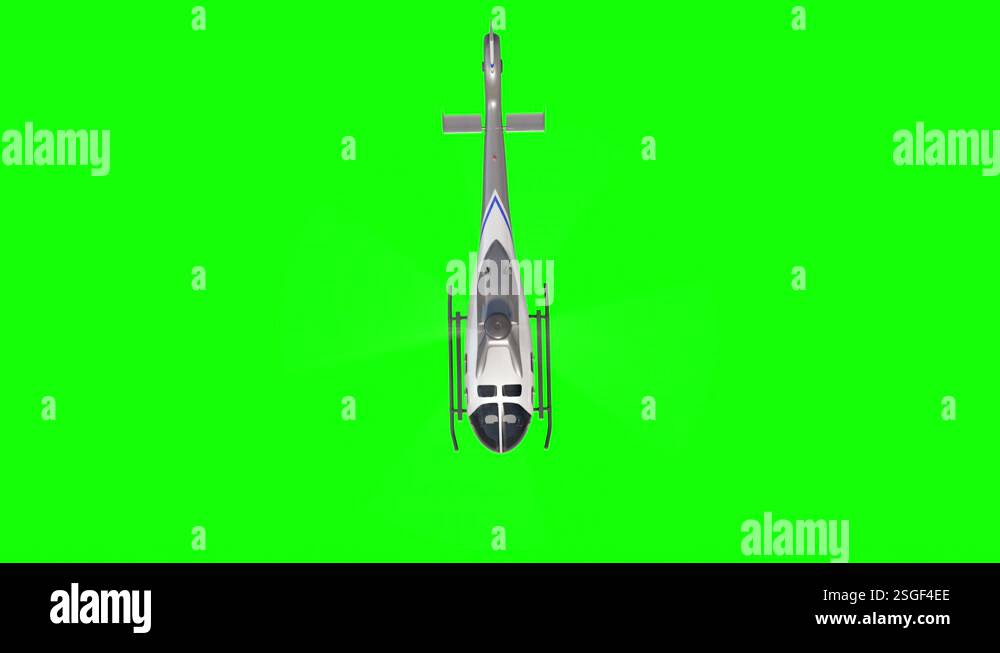 Helicopter from top view in 4K on Green Screen With Alpha Matte Stock ...
