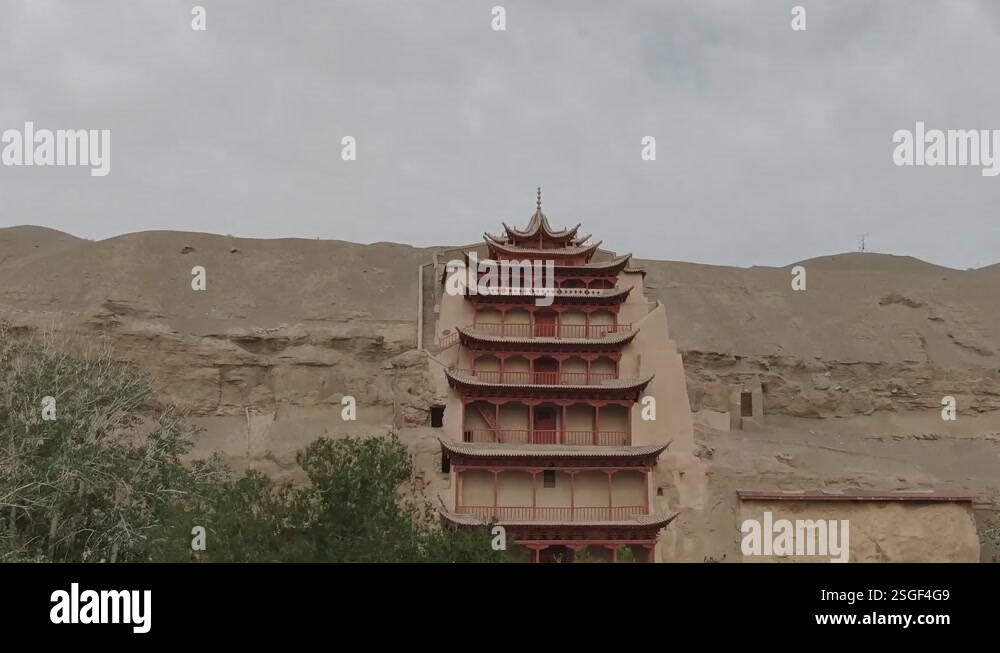 Dunhuang, China - Mogao caves UNESCO complex in Dunhuang Stock Video ...
