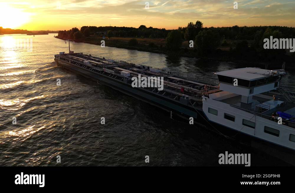 Bacchus Swiss Cargo Tank Barge Inland Waterway Vessel Navigating Along ...