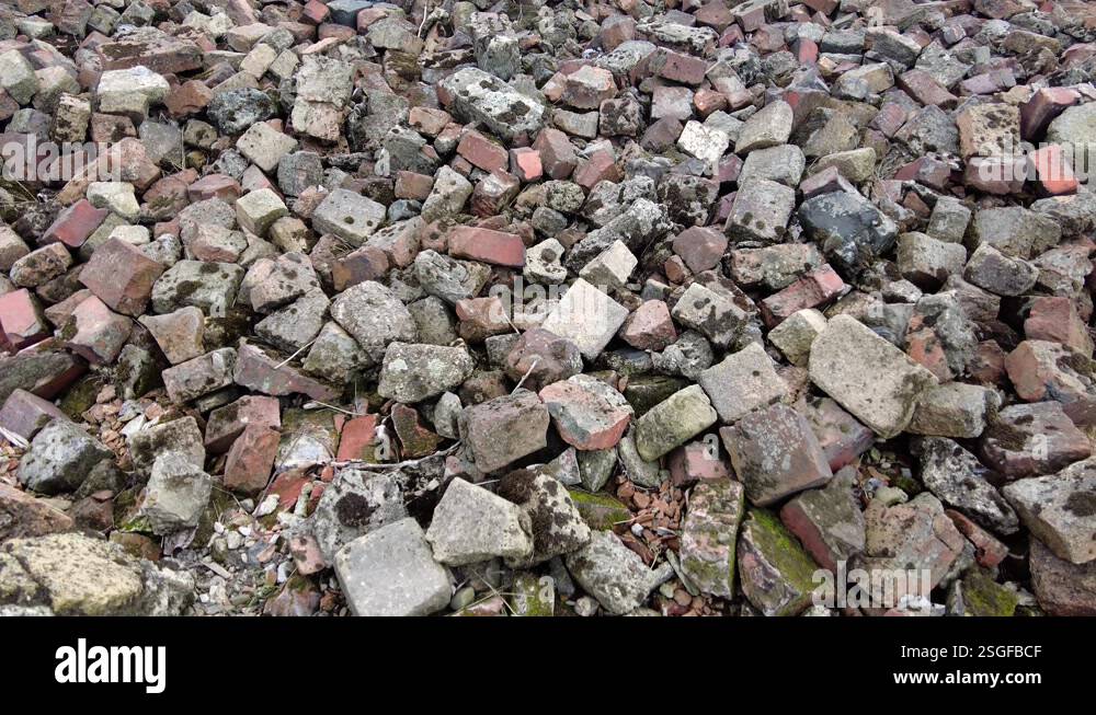 Pile Of Rubble Of Fallen Building At Auschwitz Concentration Camp In ...