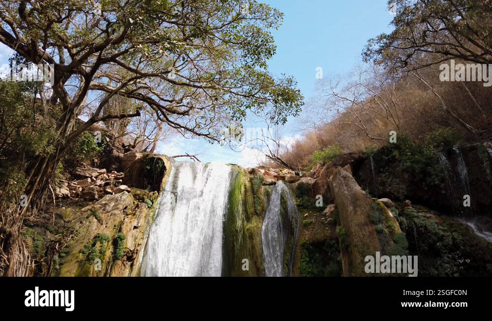Waterfalls With Vegetation At Cascada de Comala Park In Chiquilistlan ...