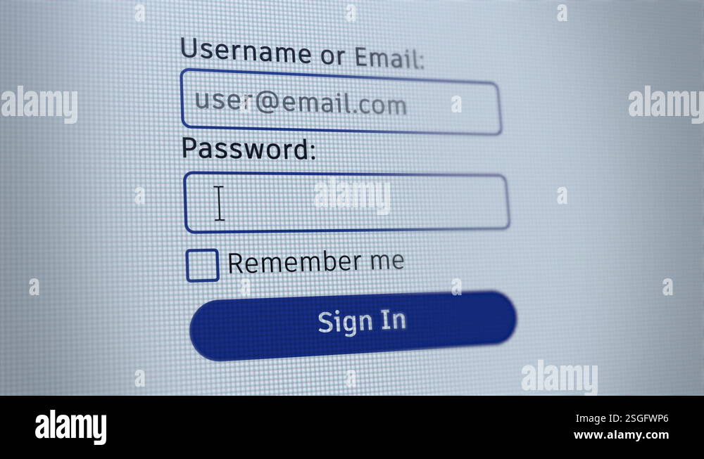 Login on computer screen.Typing username password Stock Video Footage - Alamy